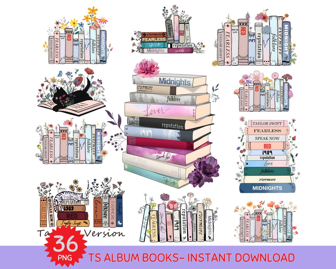 Taylor Swift PNG Bundle, Taylor Swift Books PNG, Taylor Swift Album as ...
