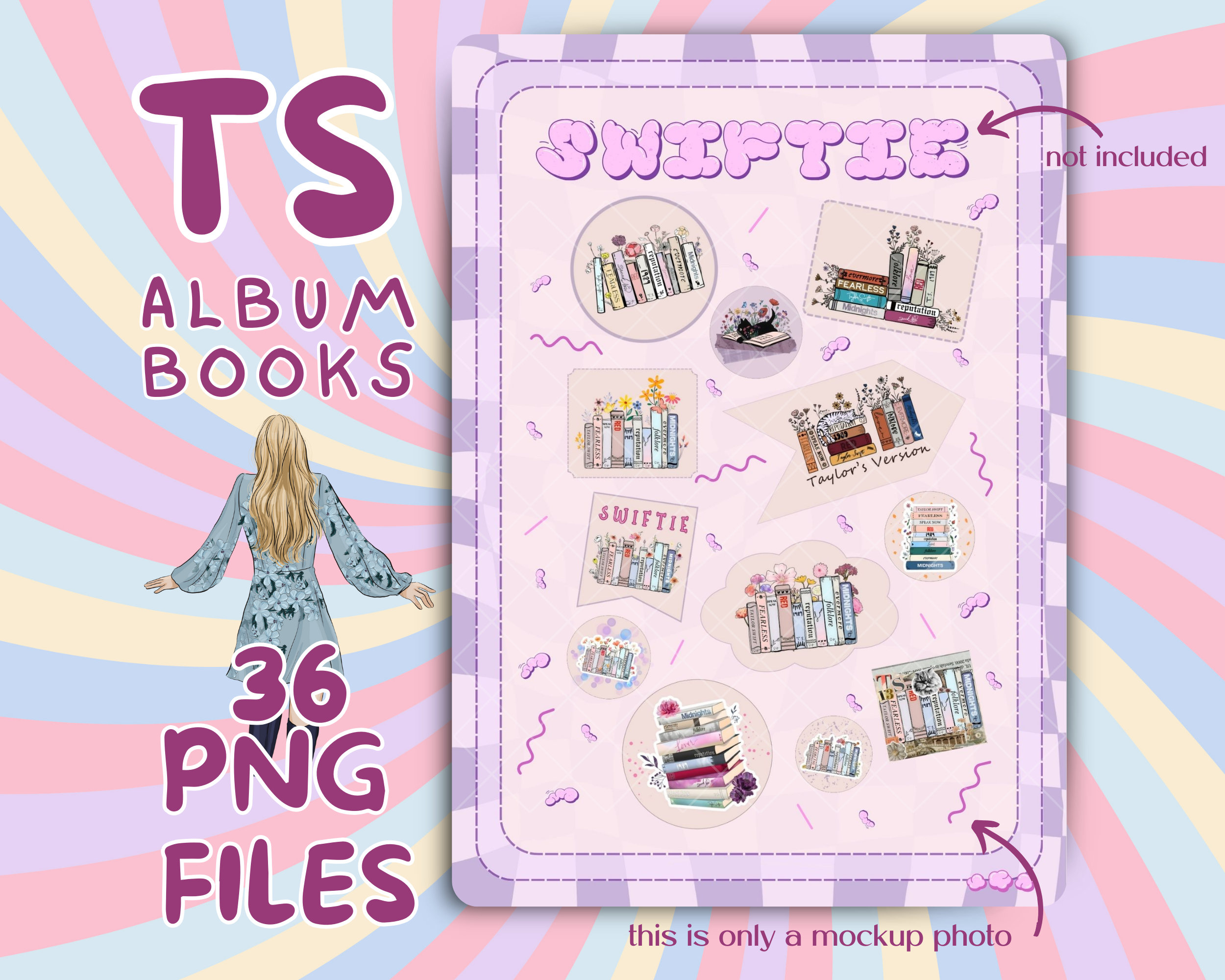 Taylor Swift PNG Bundle, Taylor Swift Books PNG, Taylor Swift Album as ...