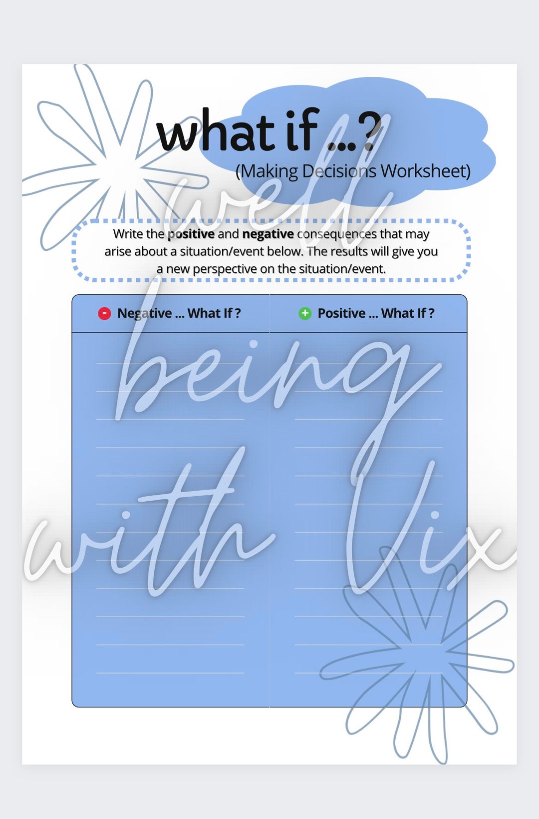Anxiety Reframing Worksheet - What If *anxiety*depression*mentalhealth ...