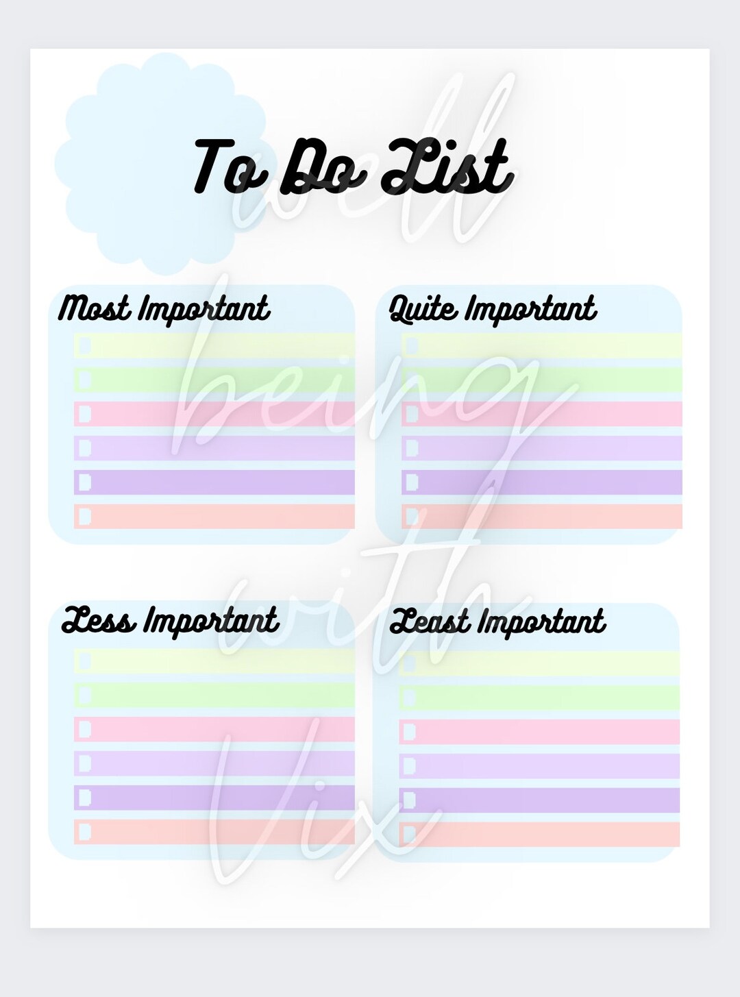 To Do List Template *anxiety*mentalhealth*organise*lists*overwhelm* - Etsy