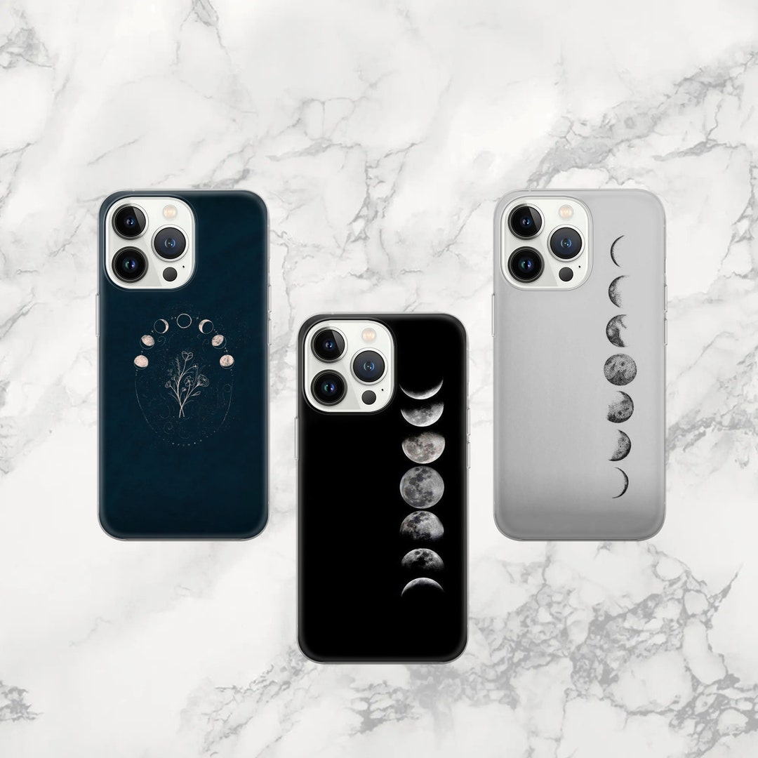 Moon Phases Phone Case Lunar Cycle Cover for iPhone 16 Pro Max, 15 Plus ...