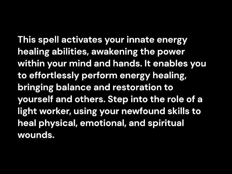 Awaken Healing Abilities Spell Healing Power Activation Magic - Etsy