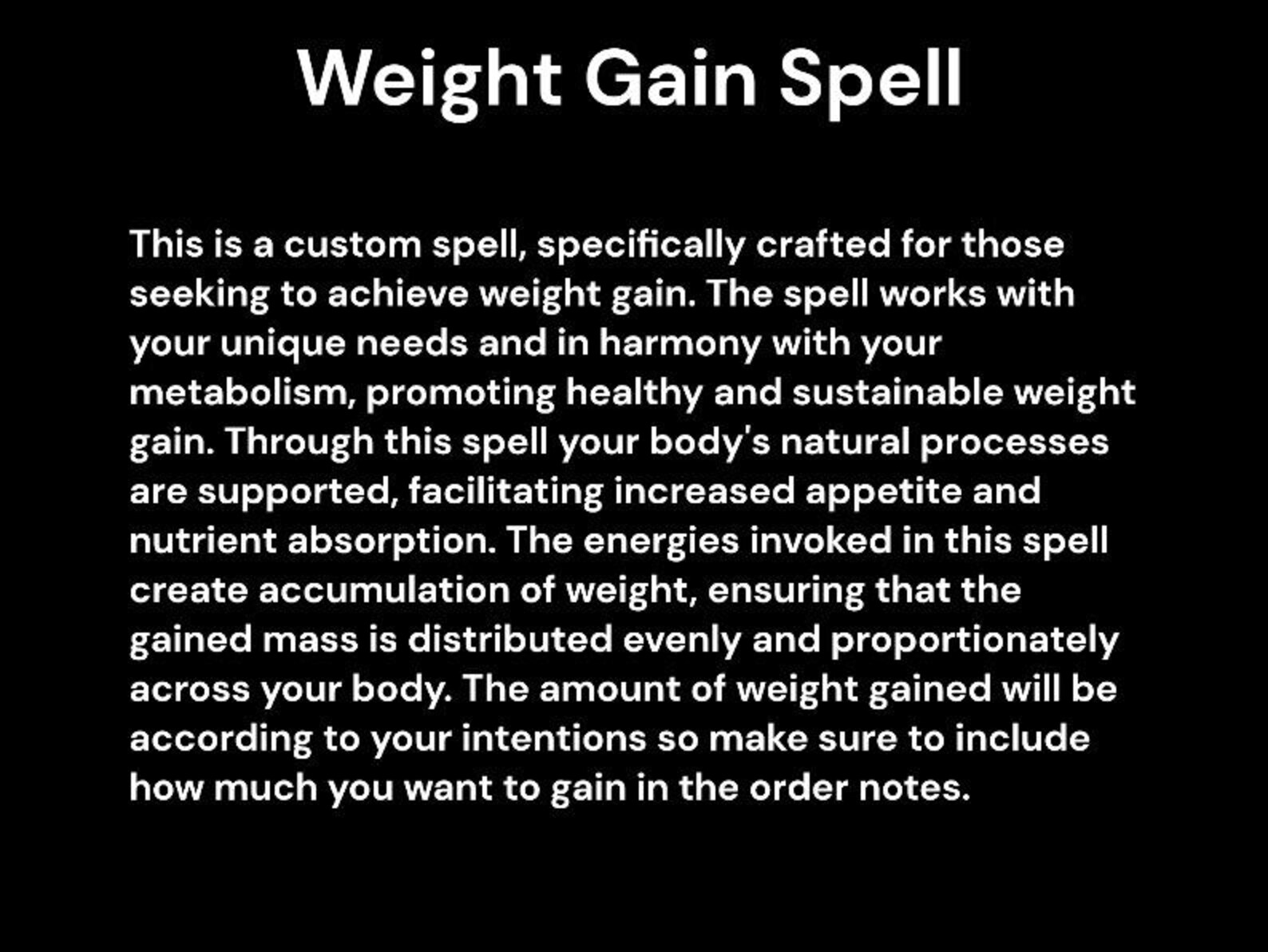 Weight Gain Spell Make Yourself Heavier Ritual for Weight Increase - Etsy