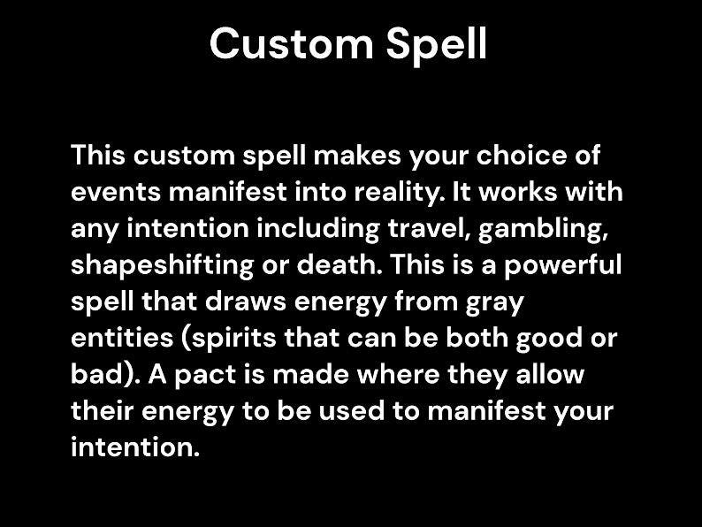 Custom Personalized Spell - Custom Magic - Etsy