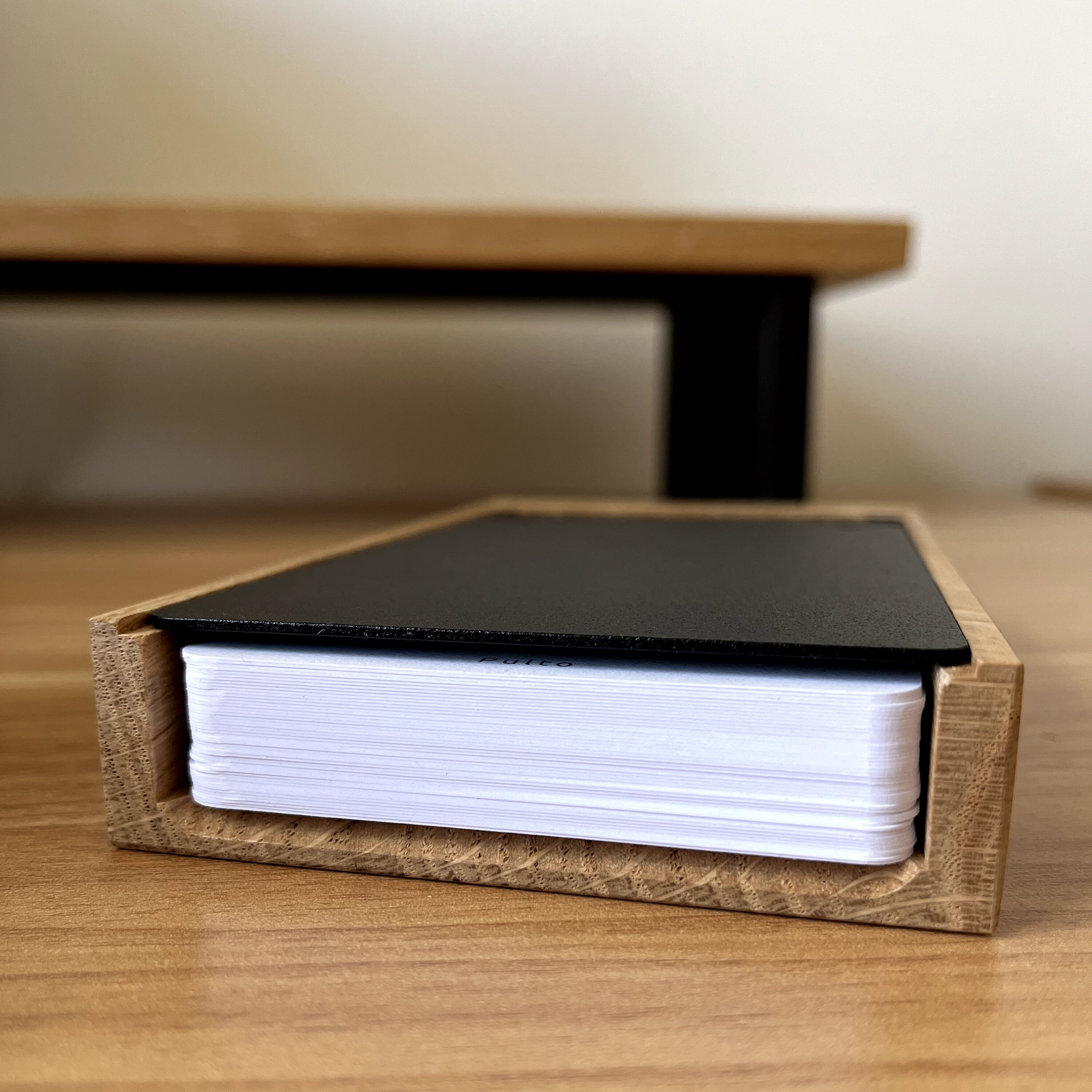 Card Holder Wood Card Tray Oak Wood for to Do List Index Card Holder ...