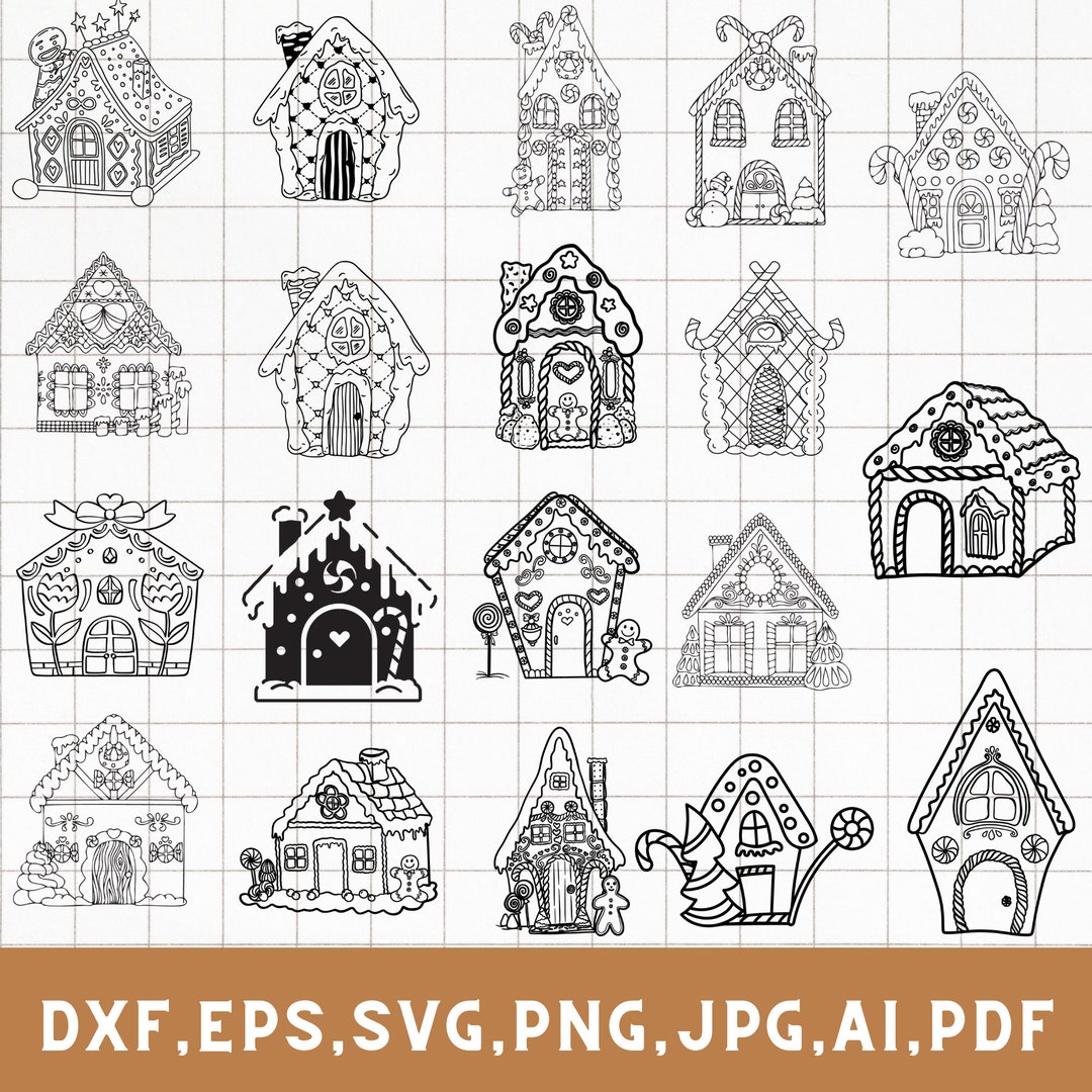 Gingerbread House Svg Gingerbread House Png Gingerbread - Etsy