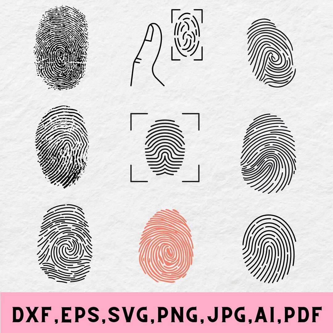 Fingerprint Svg Fingerprint Silhouette Biometric Svg - Etsy