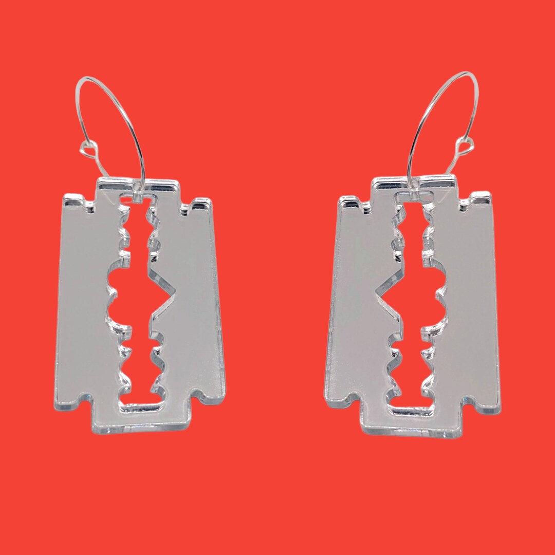 Heart Razor Blade Earrings Laser SVG - Etsy