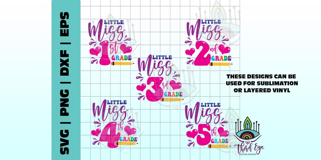 Little Miss Back to School Bundle | SVG | PNG Digital Download for ...