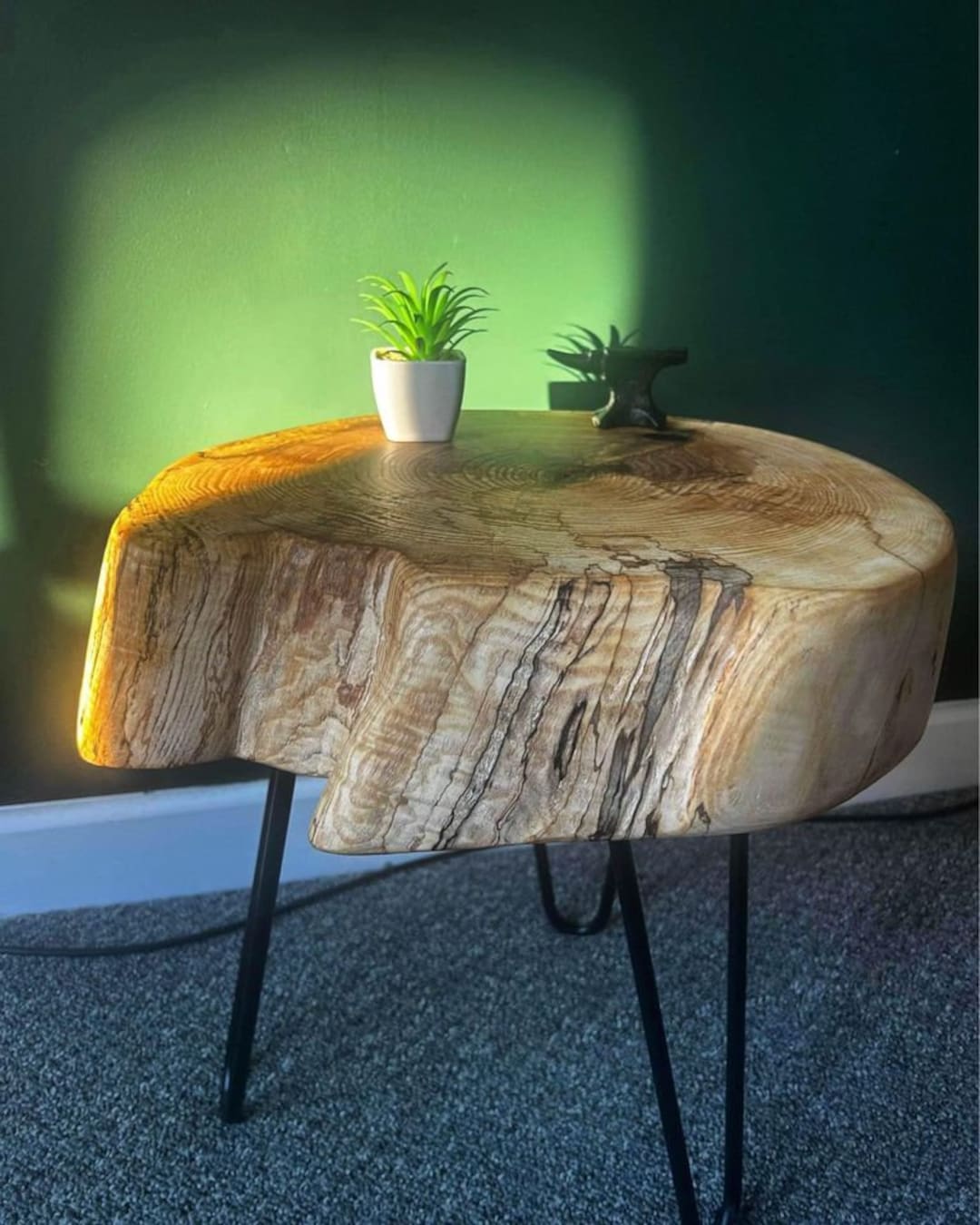 Handmade Spalted Ash Live Edge Cookie Side Table - Etsy UK