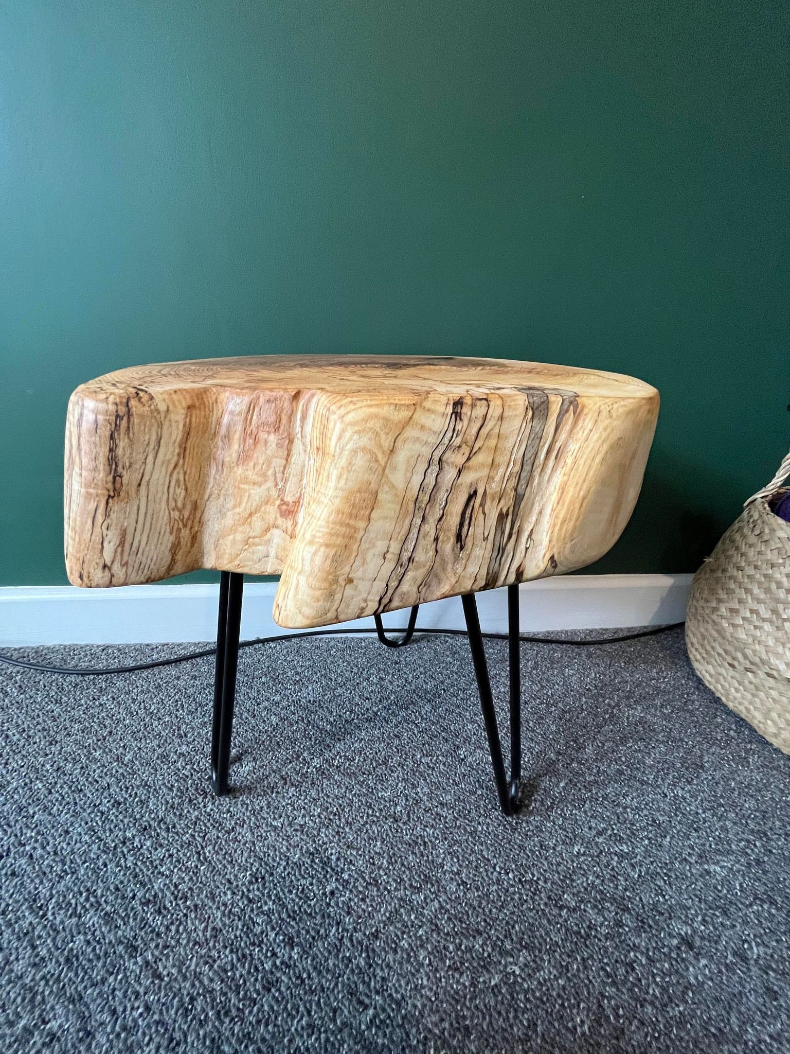 Handmade Spalted Ash Live Edge Cookie Side Table - Etsy UK
