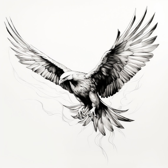 White Pride Eagle Tattoo Design