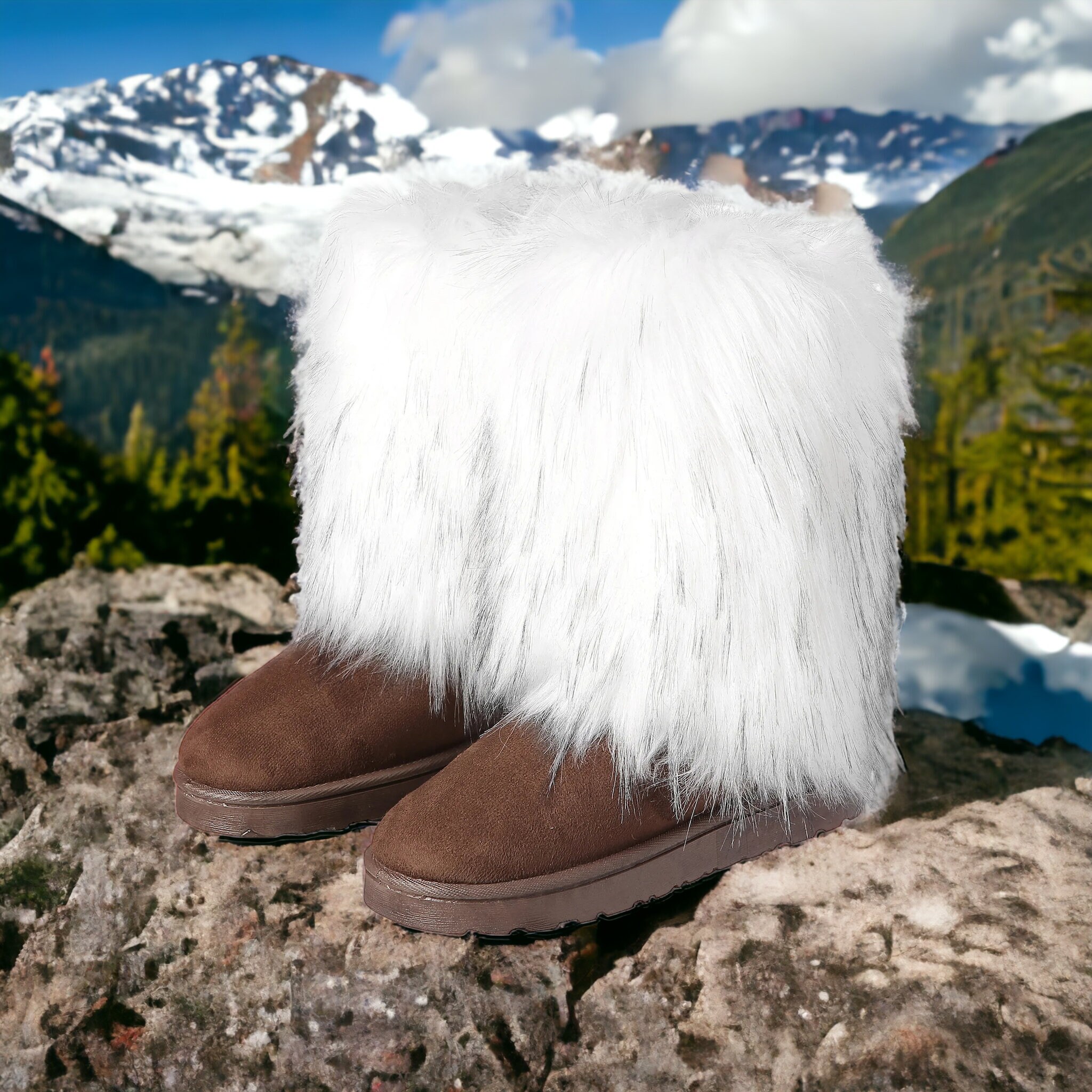 Faux Fox Fur Boots Fluffy Y2K Boots, Warm Boots, Vegan Fox Fur Boots ...