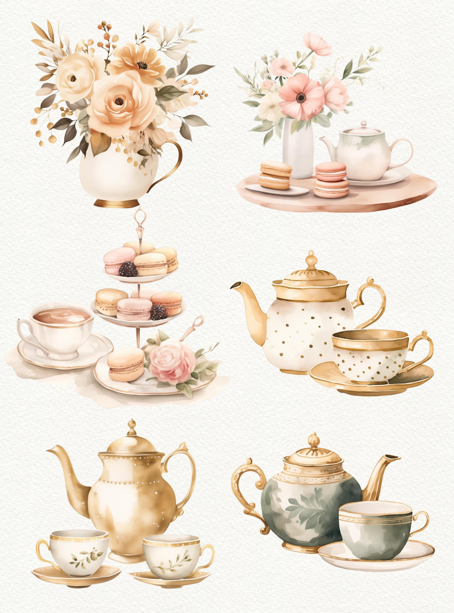 Tea Time Clipart, Tea Clipart, Tea Party Clipart, High Tea Clipart ...