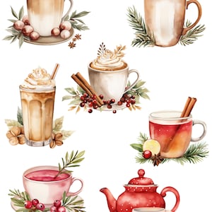 Cozy Christmas Drink Clipart, Christmas Clipart, Holiday Party Clipart ...