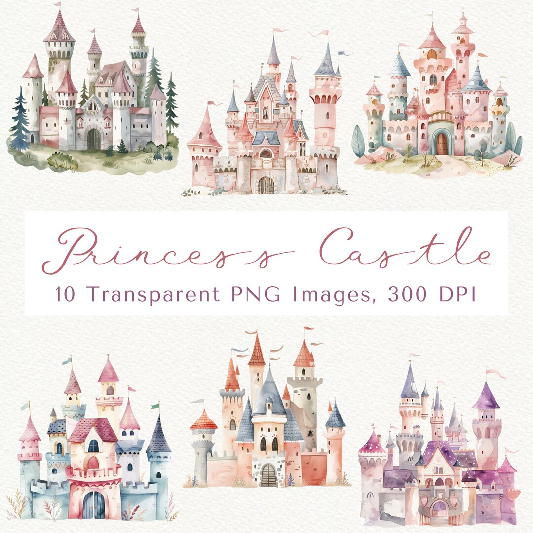 Castle Clipart, Princess Castle Clipart, Mermaid Castle Clipart, Castle ...