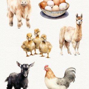 Farm Animals Clipart, Farm Watercolor Clipart, Barnyard Clipart ...