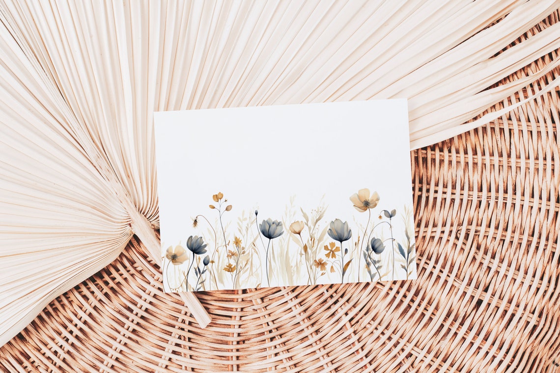 Boho Floral Border Clipart Rust Floral Clipart Fall Floral - Etsy