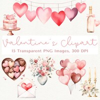 Hand-drawn Valentine’s Clipart PNG Set (digital Download) 40 PNG - Etsy