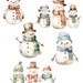 Cute Snowman Clipart Winter Clipart Snowman Graphics - Etsy