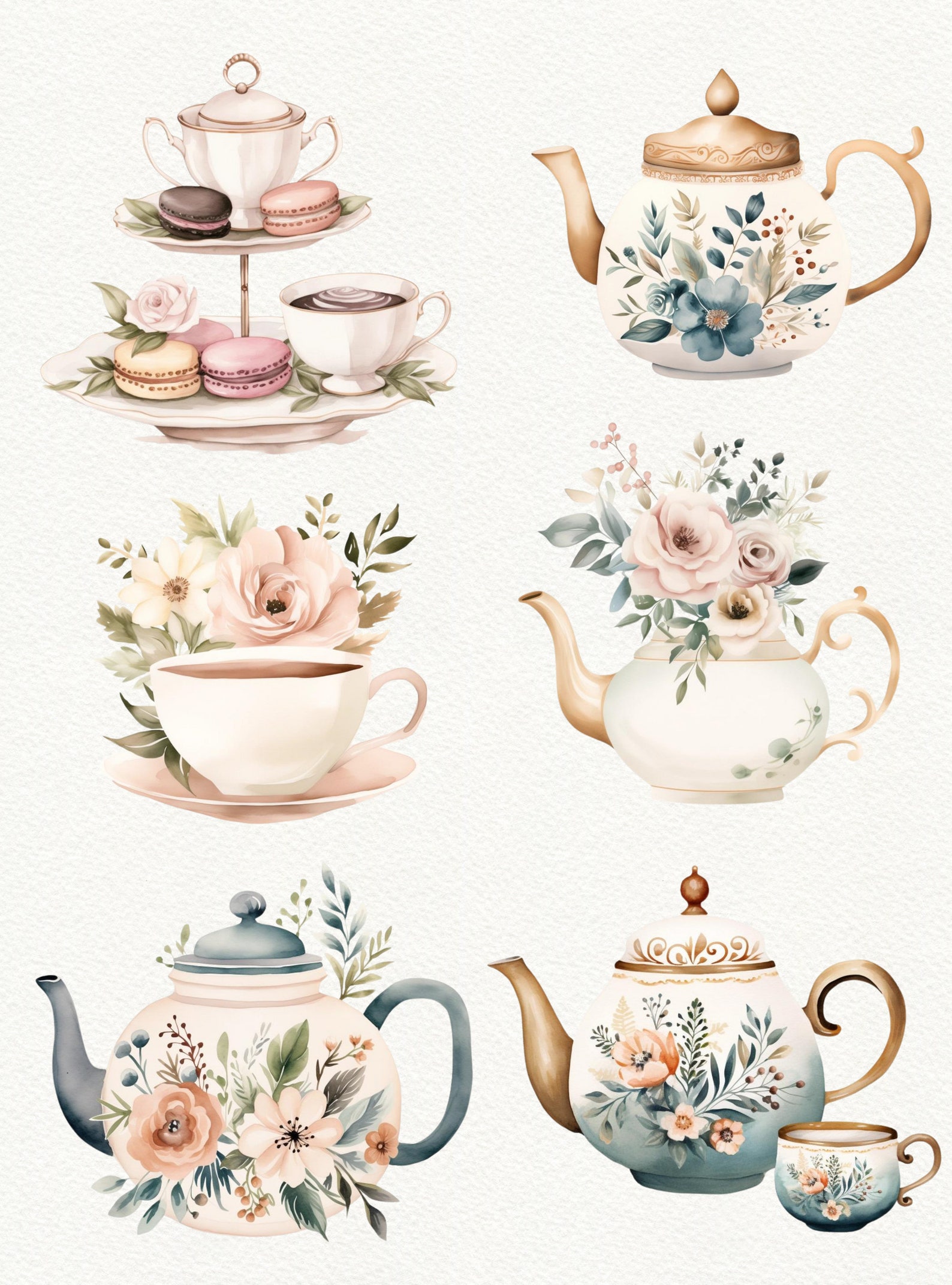 Tea Time Clipart, Tea Clipart, Tea Party Clipart, High Tea Clipart ...