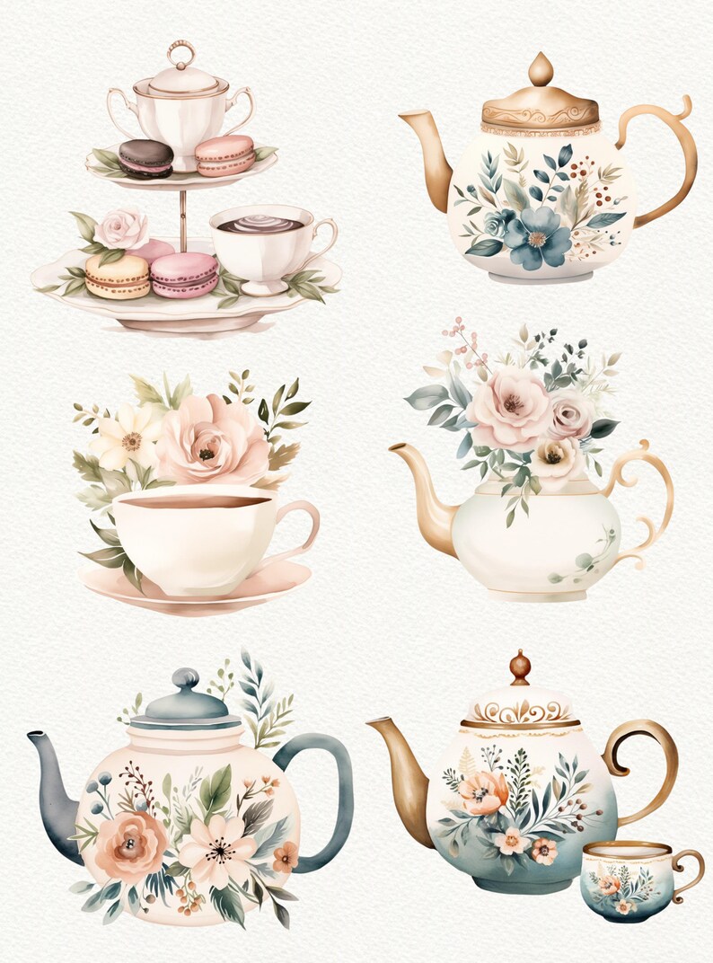 Tea Time Clipart, Tea Clipart, Tea Party Clipart, High Tea Clipart ...