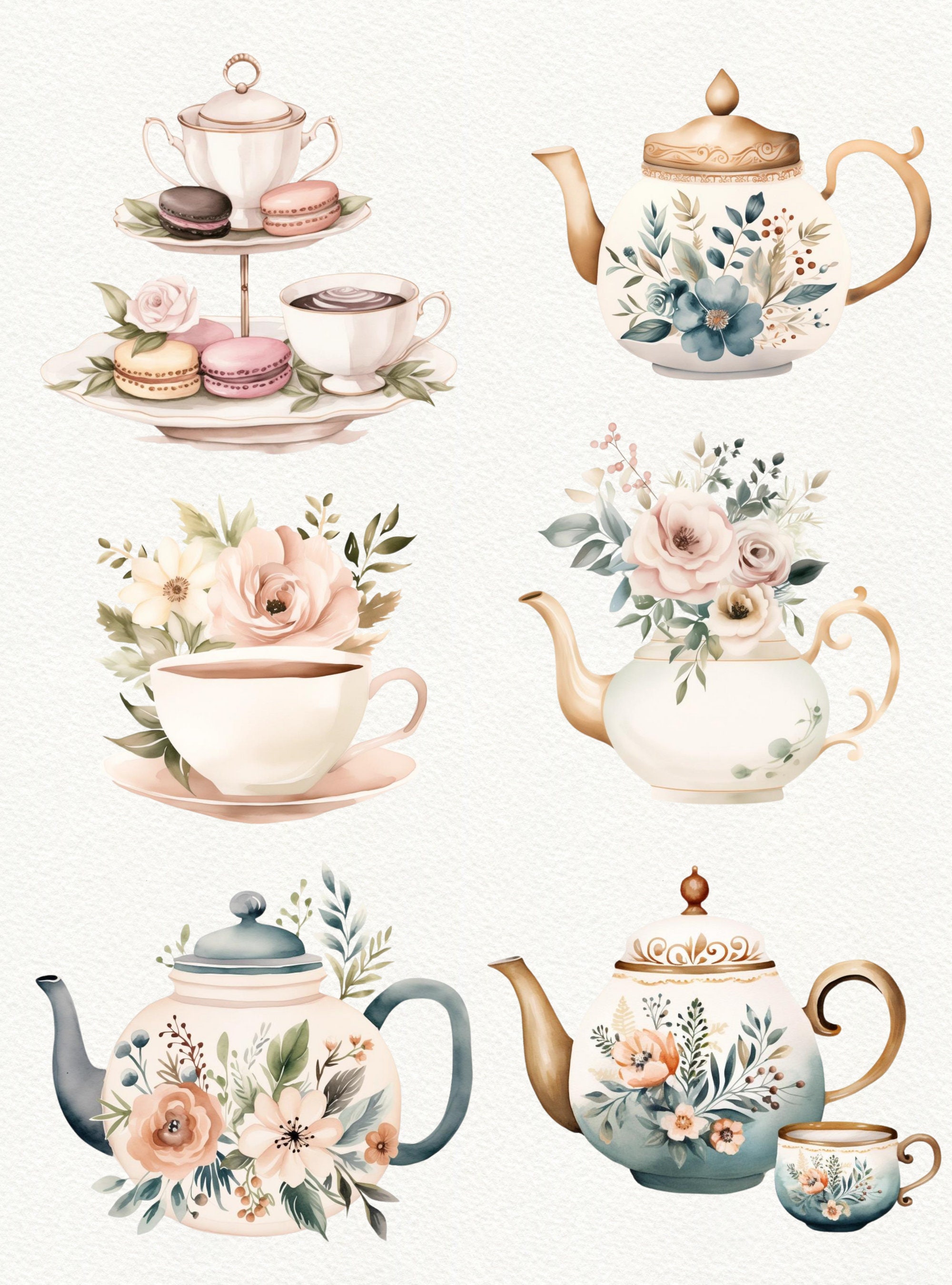 Tea Time Clipart, Tea Clipart, Tea Party Clipart, High Tea Clipart ...