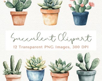 Watercolor Succulent Clipart Watercolor Cactus: 21 Images, Succulent ...