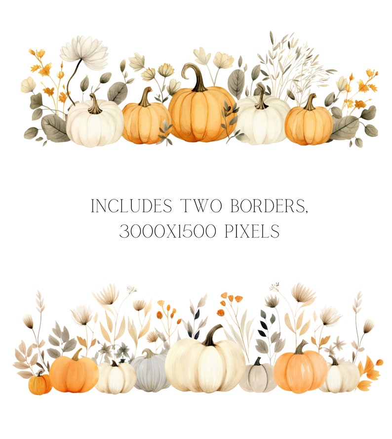 Boho Pumpkin Watercolor Clipart: Fall Thanksgiving Graphics (digital ...