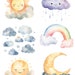 Watercolor Weather Clipart, Kawaii Weather Clipart, Rainbow Clipart ...