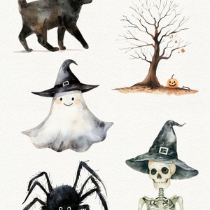 Cute Halloween Clipart, Witch Clipart, Spooky PNG, Pastel Halloween ...