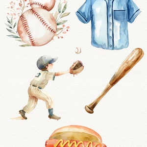 Watercolor Baseball Clipart: Sports Graphics (PNG) - Etsy