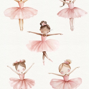 Pink Ballerina Girl Clipart: Ballet PNG Images (digital Download) - Etsy