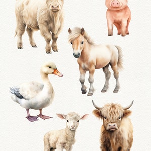 Farm Animals Clipart, Farm Watercolor Clipart, Barnyard Clipart ...
