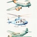 Watercolor Airplane & Helicopter Clipart: Aviation PNG Images (digital ...