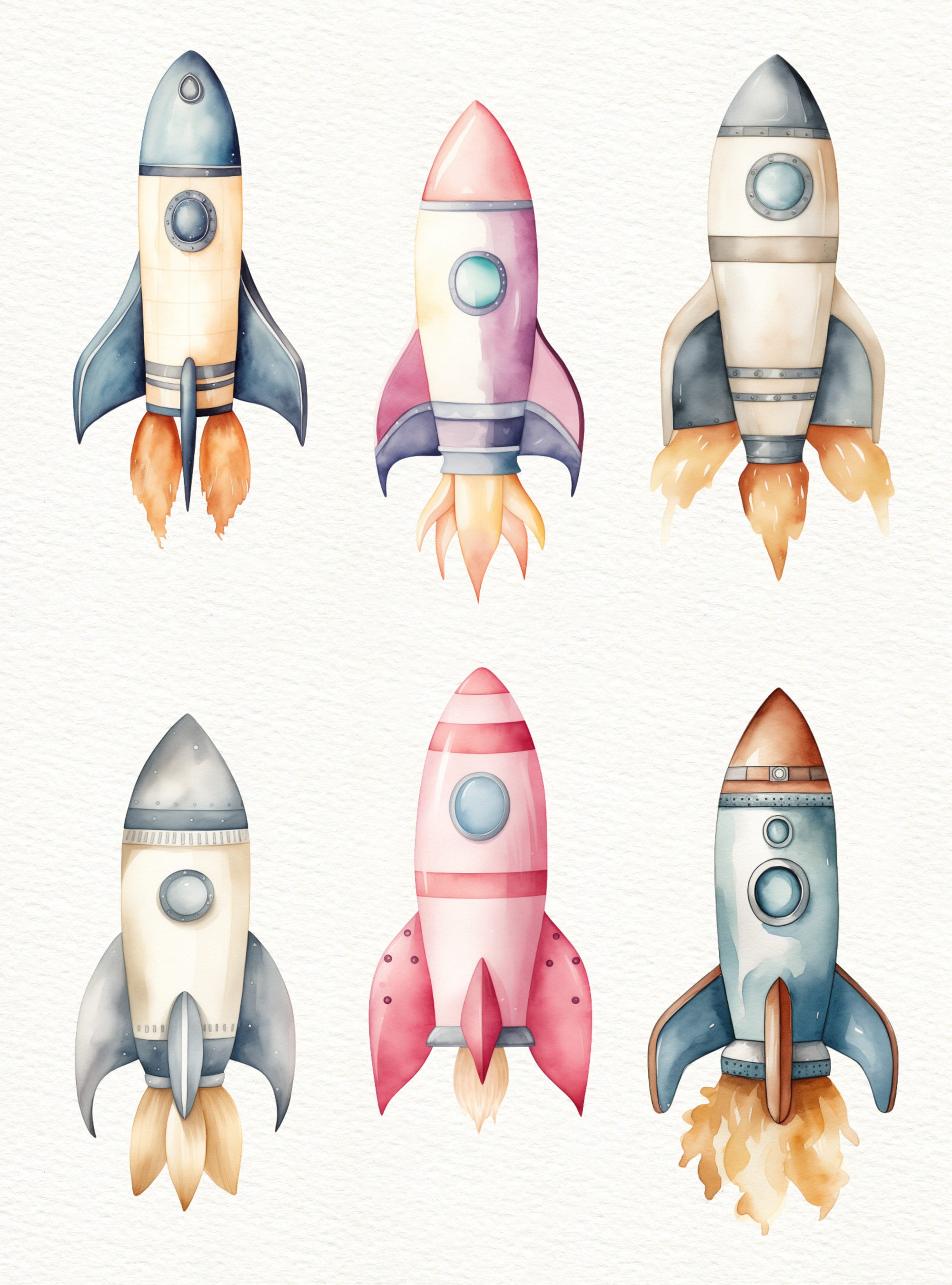 Rocketship Clipart, Spaceship Clipart, Space Graphics, Rocket PNG ...