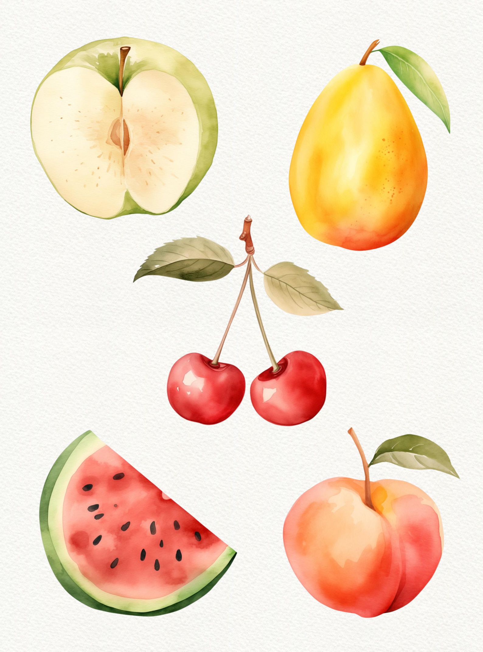 Cute Fruit Clipart, Food Clipart, Strawberry Clipart, Meal Prep Clipart ...