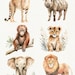 Watercolor Zoo Animal Clipart: Safari Animals PNG Images (digital ...