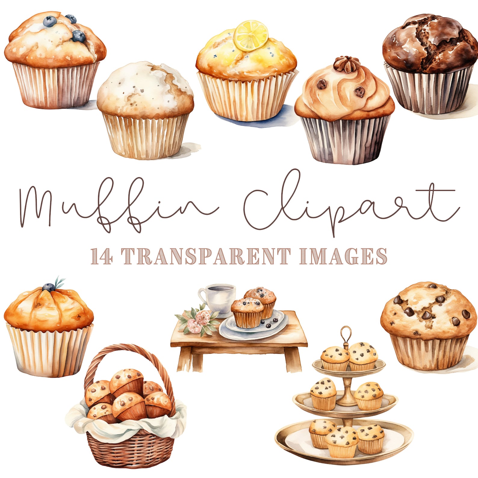 Muffin Clipart, Bakery Clipart, Breakfast Clipart, Baked Goods PNG ...