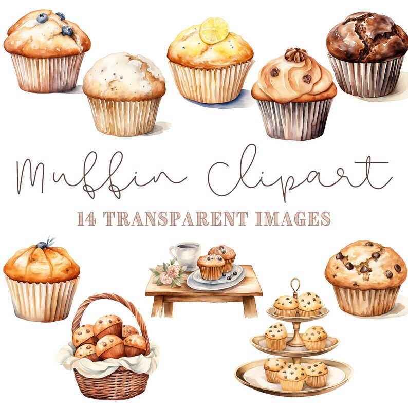 Muffin Clipart, Bakery Clipart, Breakfast Clipart, Baked Goods PNG ...