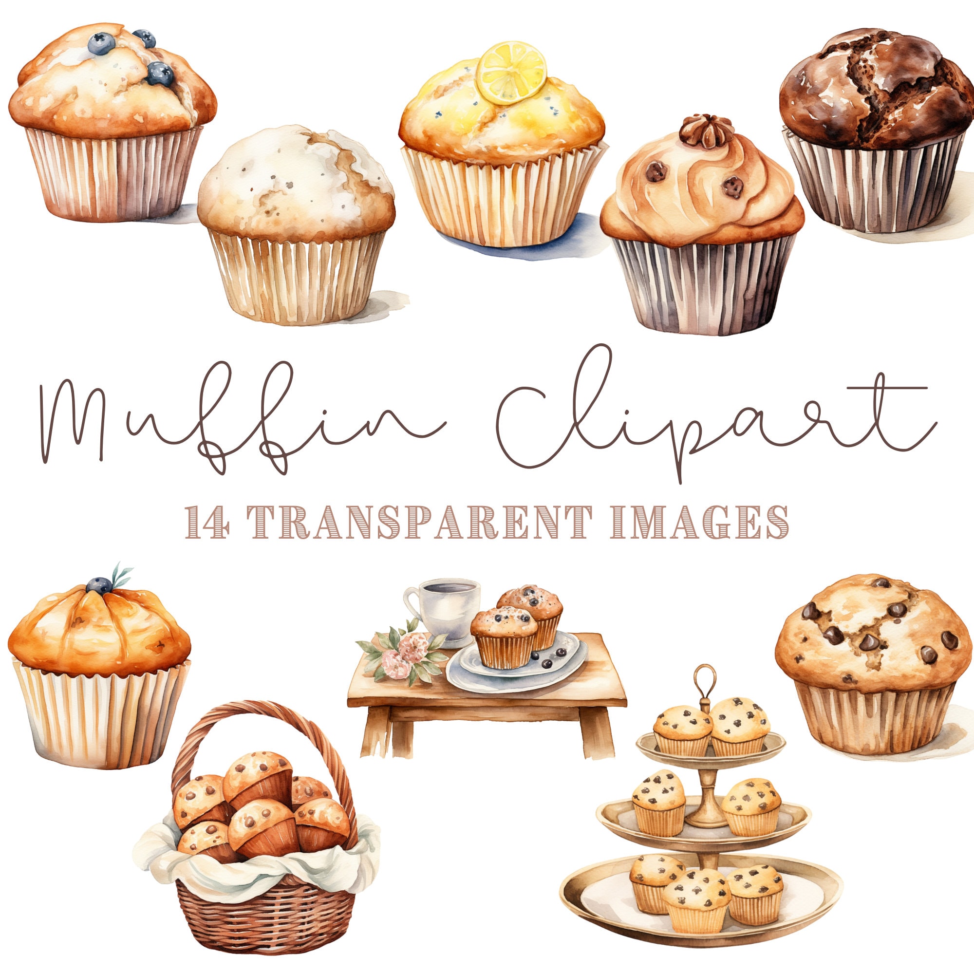 Muffin Clipart, Bakery Clipart, Breakfast Clipart, Baked Goods PNG ...