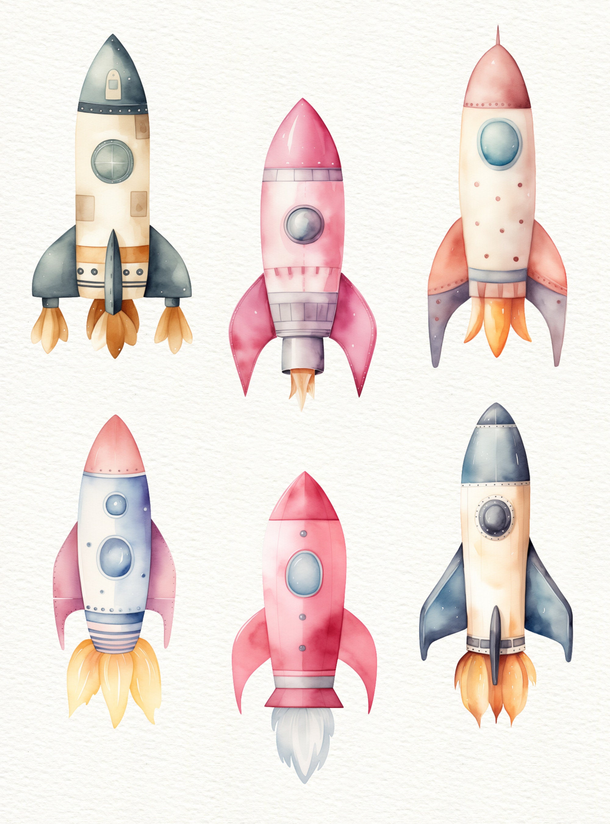 Rocketship Clipart, Spaceship Clipart, Space Graphics, Rocket PNG ...