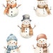 Cute Snowman Clipart Winter Clipart Snowman Graphics - Etsy