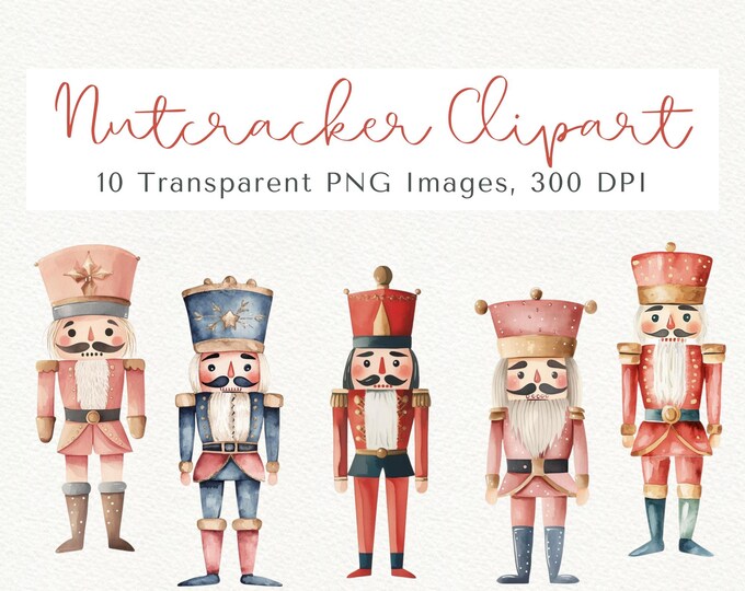 Pink Nutcracker Clipart, Christmas Nutcracker Clipart, Jpgs, Instant ...