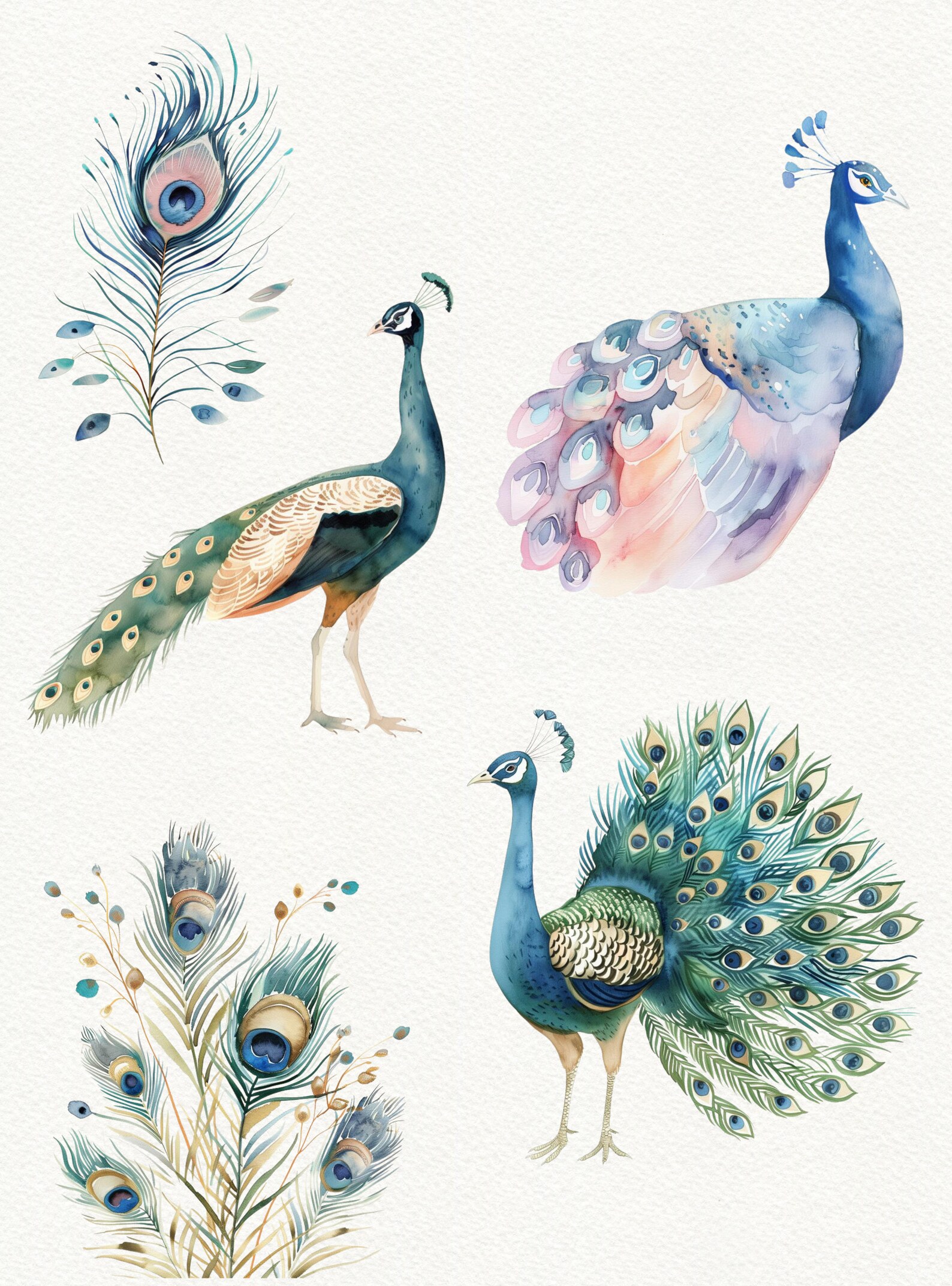 Peacock Clipart, Peacock Feathers Clipart, Peacock PNG, Bird Clipart ...