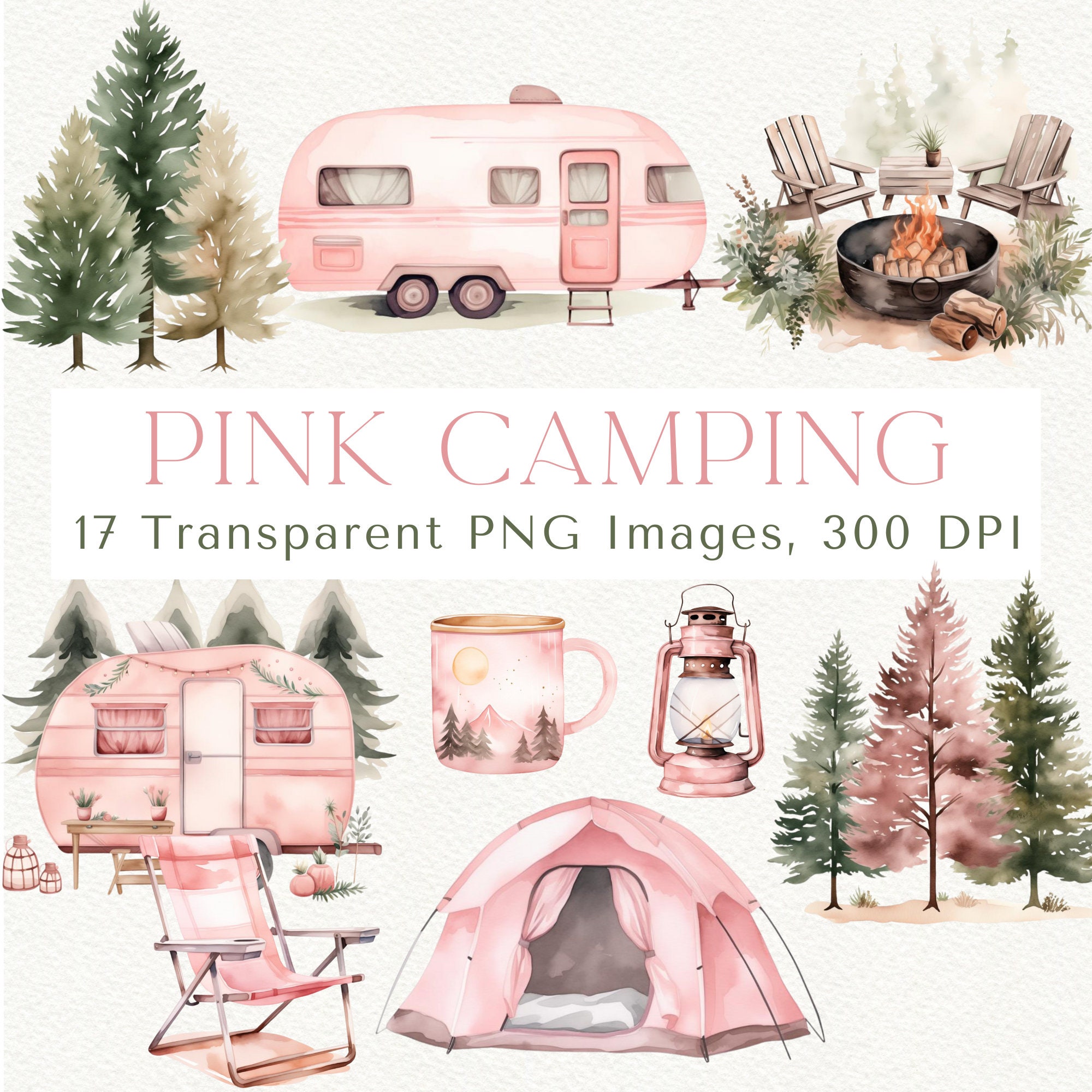 Camping Clipart, Girl Camping Clipart, Campfire PNG, Camper PNG ...
