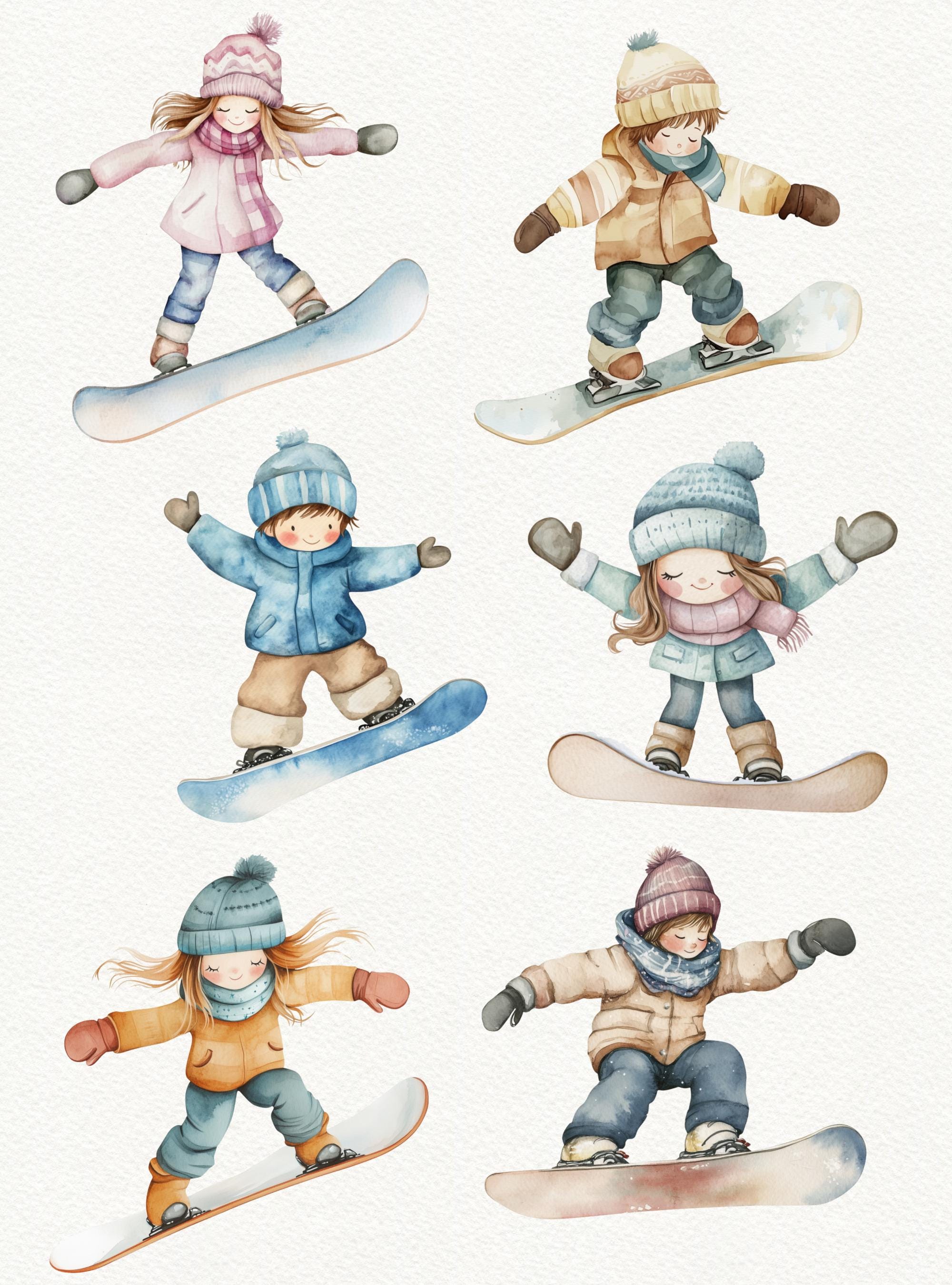 Snowboard Clipart: Winter Sports PNG Images (digital Download) - Etsy