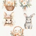 Easter Clipart, Boho Easter Clipart, Easter Bunny Clipart, Easter PNG ...