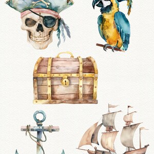 Watercolor Pirate Clipart Set: PNG Images (digital Download) - Etsy