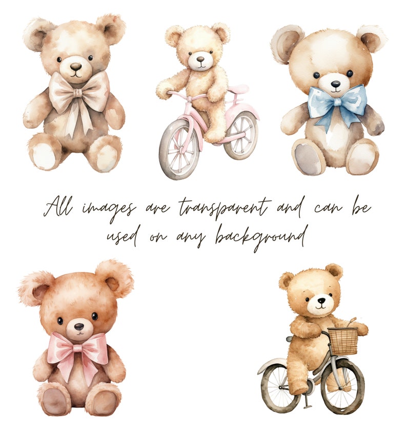 Cute Teddy Bear Clipart Hot Air Balloon Teddy Bear PNG - Etsy